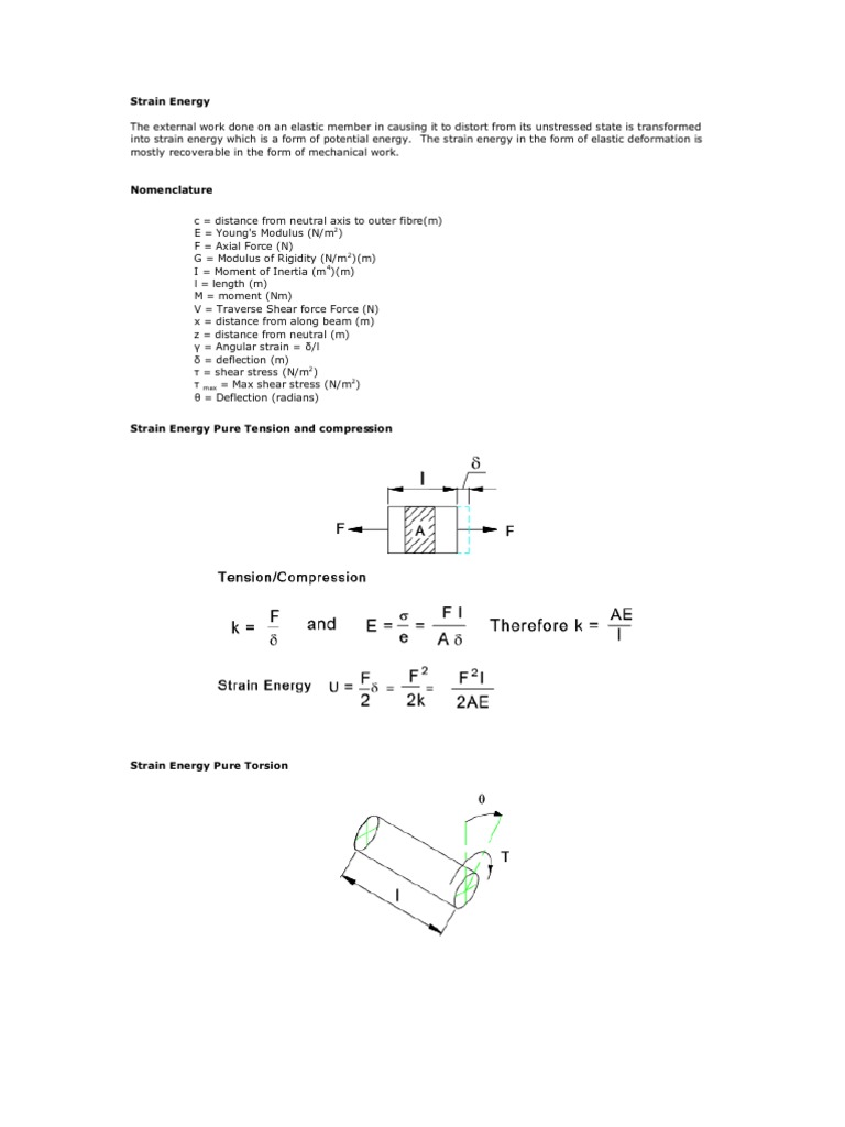 Strain Energy in Bending | PDF