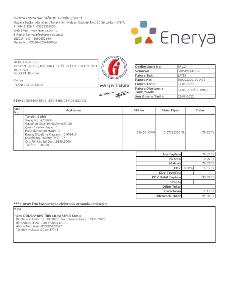 E-Arşiv Fatura | PDF