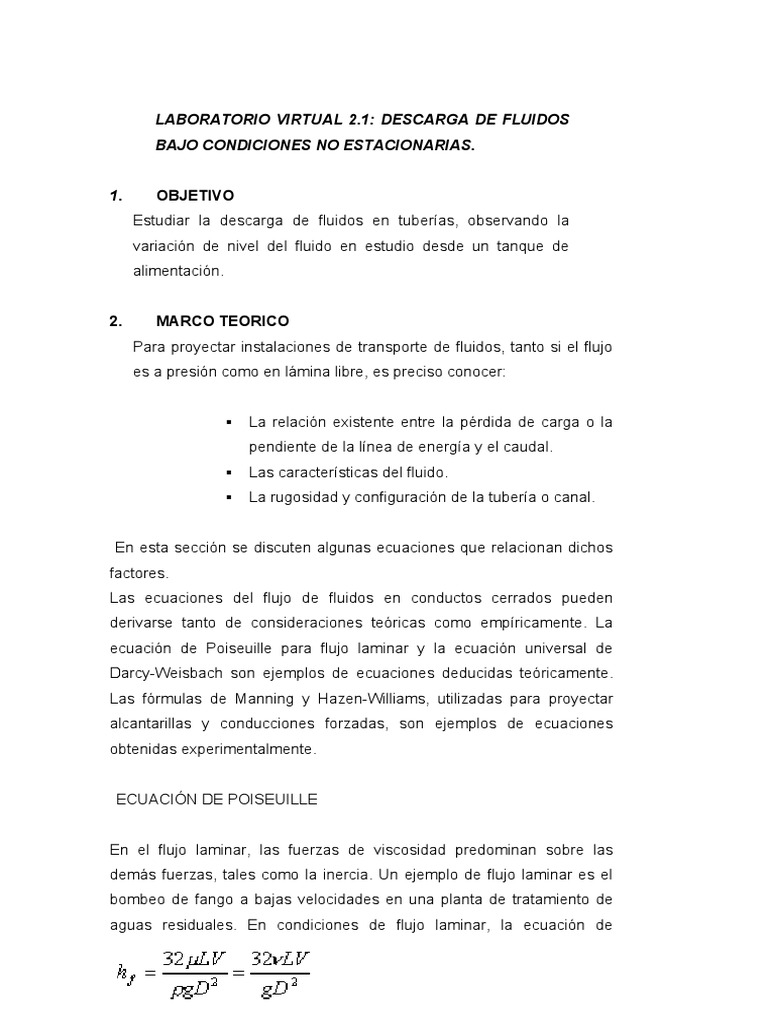 Ope 1 LABORATORIO 2.1. | PDF | Líquidos | Física Aplicada e ...