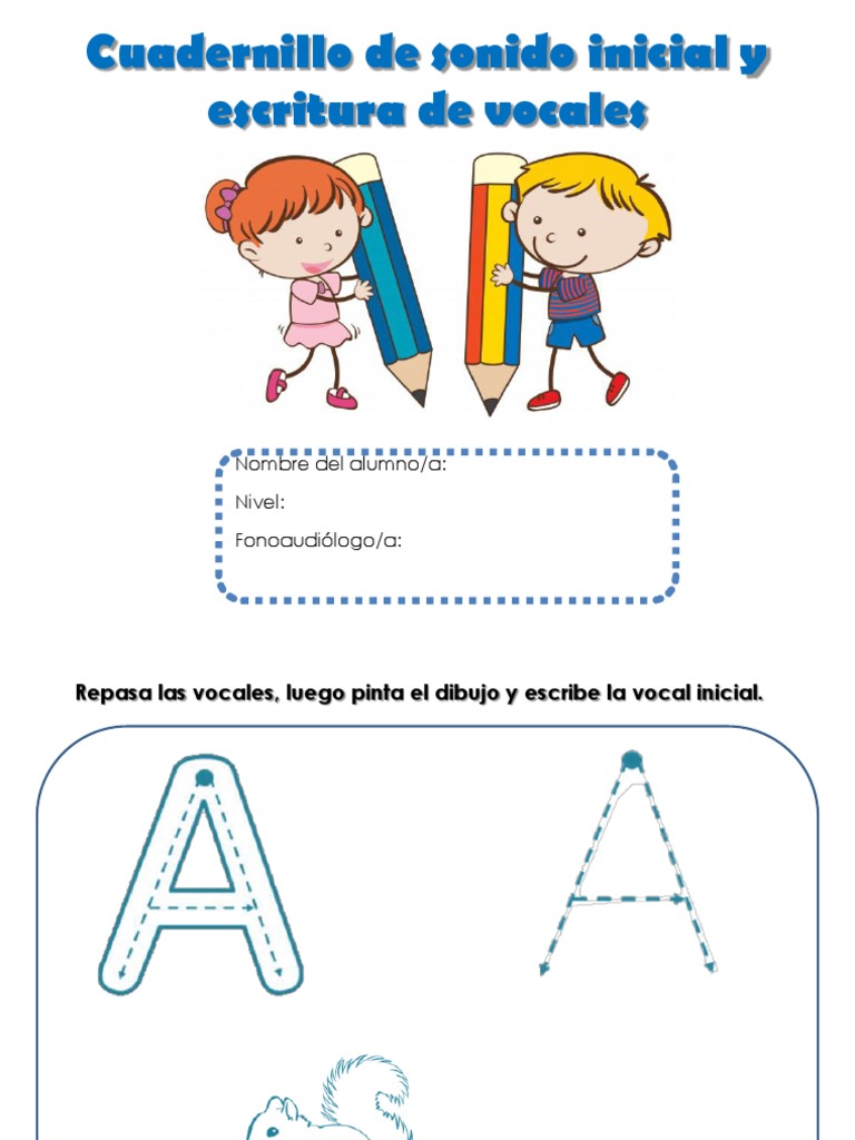 04 Cuadernillo de Sonido Inicial y Escritura de Vocales | PDF