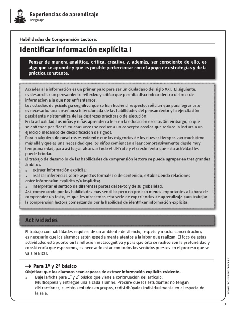 Hojas De Trabajo Para Extraer Inferencias Inferencias – – Un Mar