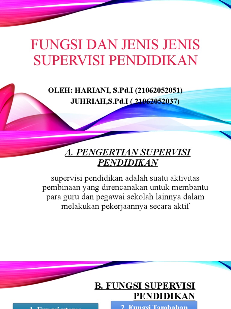 (Hariani&juhriah) Fungsi Dan Jenis Jenis Supervisi Pendidikan | PDF