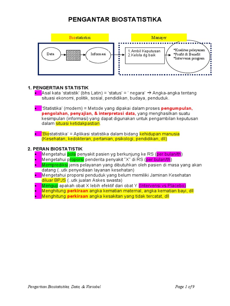 Pengantar Biostat Variabel Data + Skala Ukur | PDF