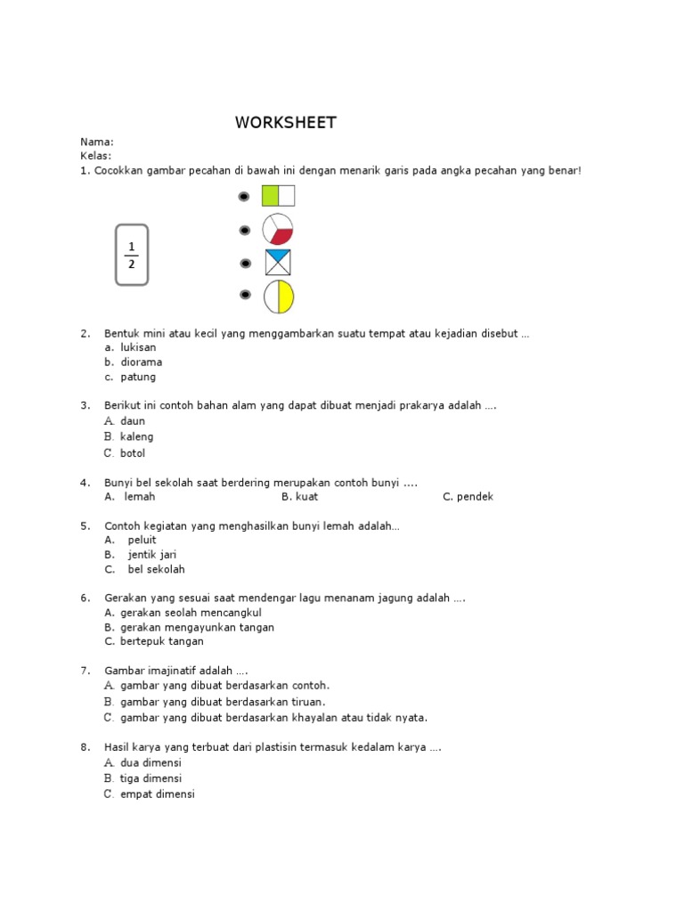Worksheet Tema G Kisi2 | PDF