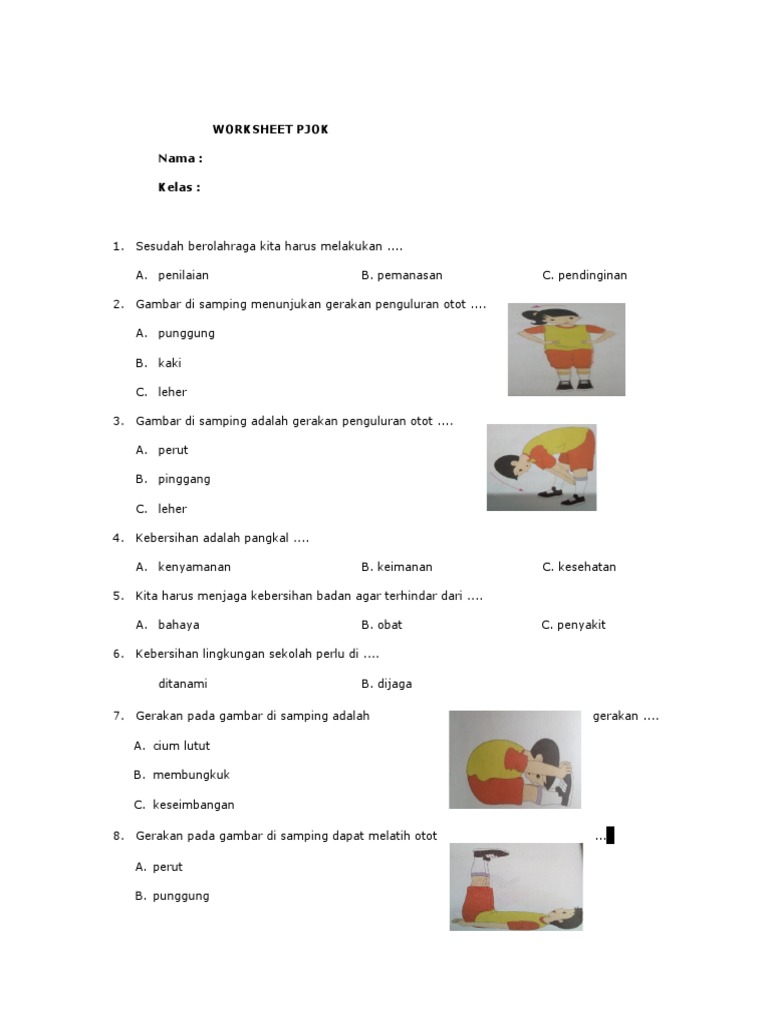 Worksheet Pjok Kisi | PDF