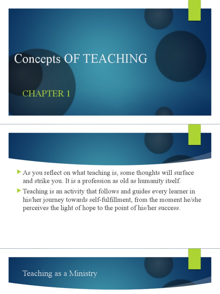 Lesson 1 - Concepts of Teaching | PDF | Teaching Method | Teachers