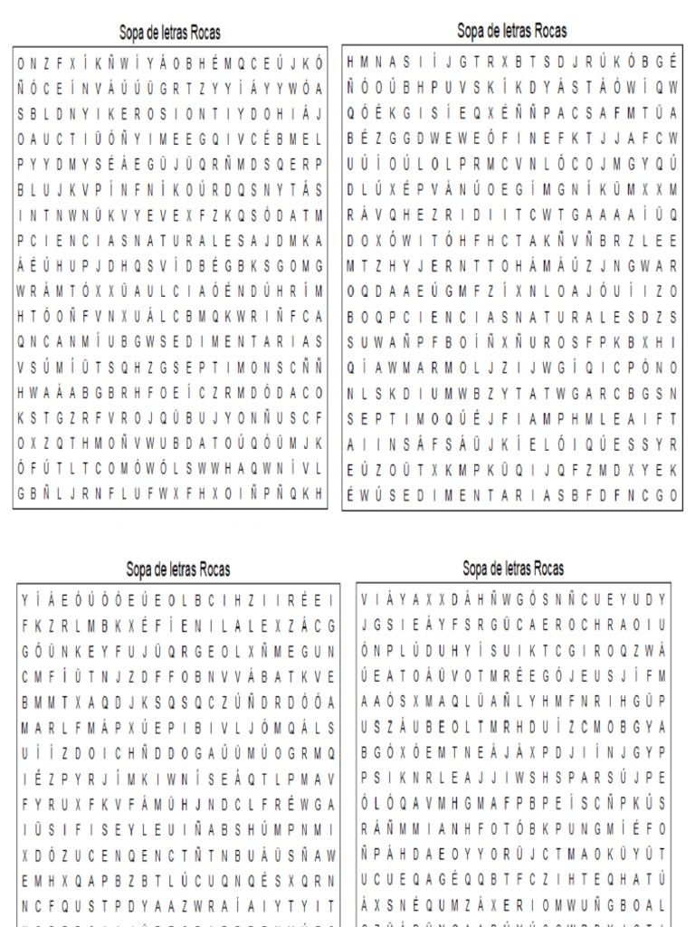sopa de letras rocas | PDF