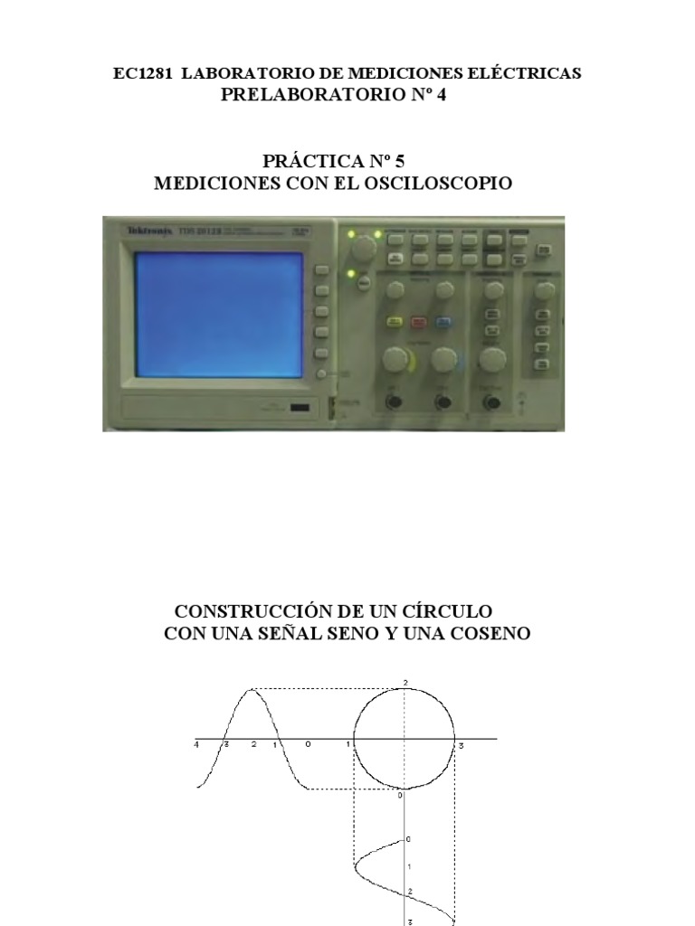 Laboratorio de Mediciones Eléctricas - Mediciones Con El Osciloscopio | PDF | Filtro electronico ...