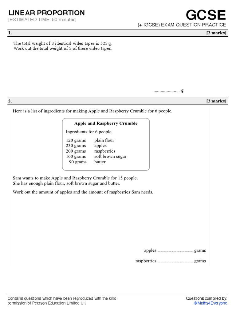 GCSE Maths: Ingredient Calculations | PDF | Soup | Euro