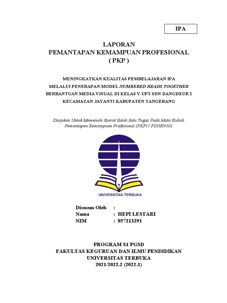 Laporan Pemantapan Kemampuan Profesional (PKP) | PDF