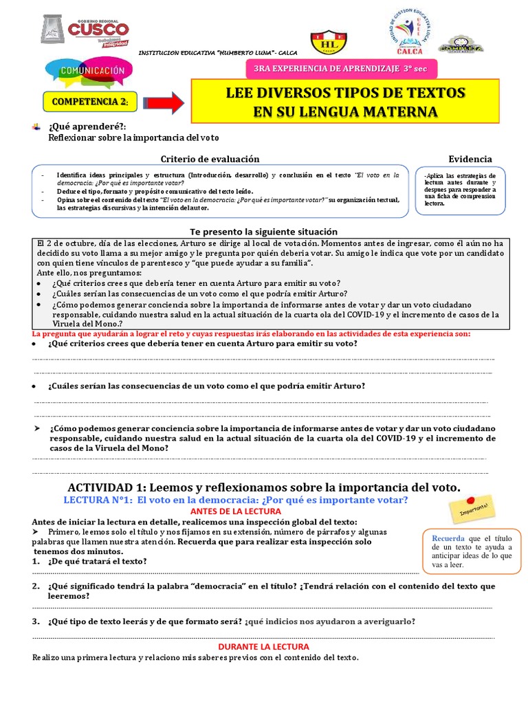 Importancia del Voto Democrático | PDF | Elecciones | Democracia