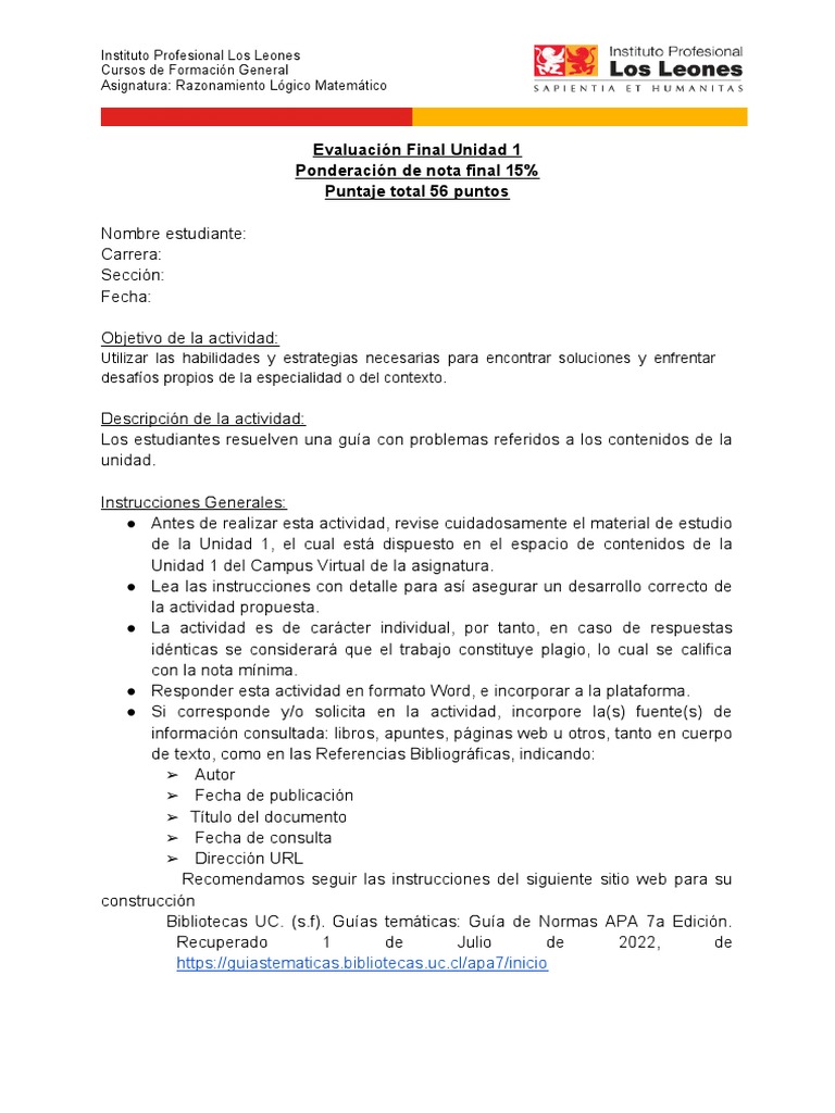 Evaluacion Final U1A | PDF | Educación de la primera infancia | Cognición