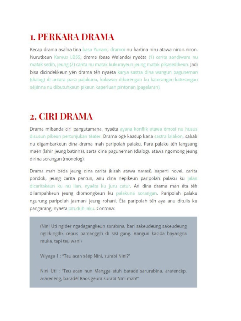 Materi Drama Sunda Xii | PDF