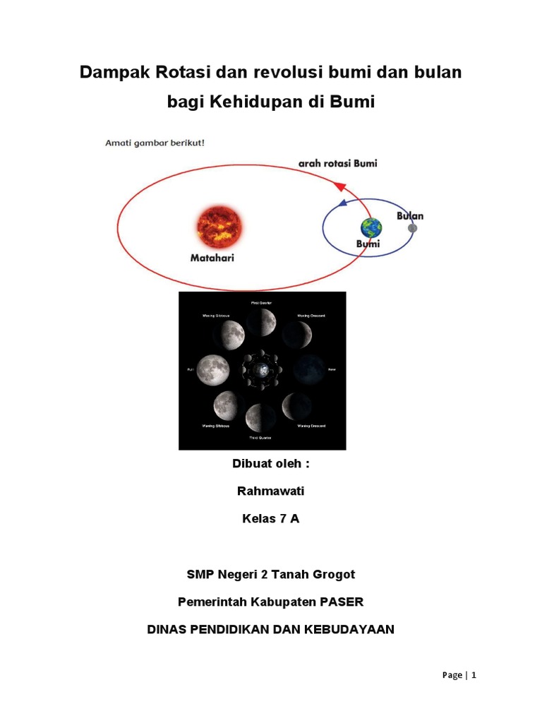 Dampak Rotasi Dan Revolusi Bumi Dan Bulan Bagi Kehidupan Di Bumi | PDF
