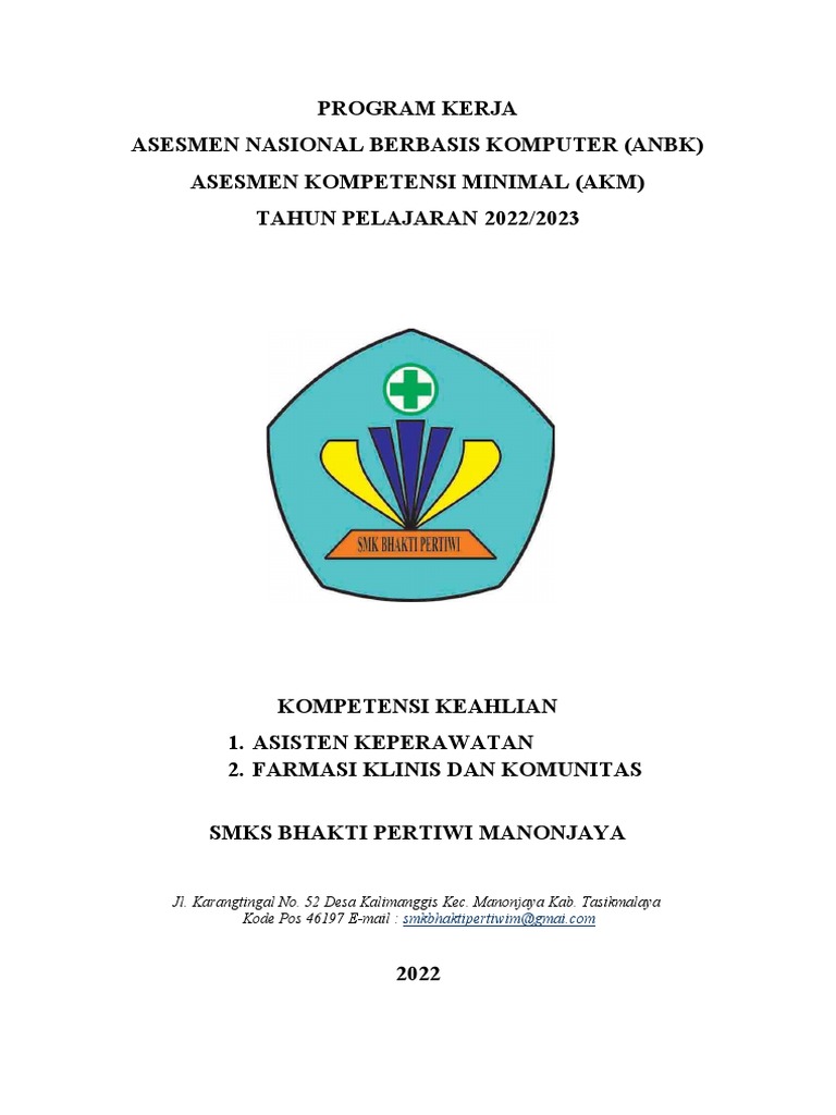 Cover Program Kerja Anbk 2022 | PDF