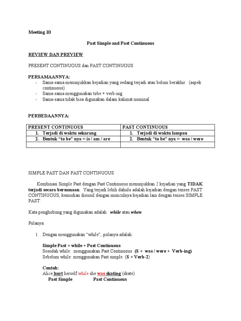 Tenses: Past Simple vs Past Continuous | PDF