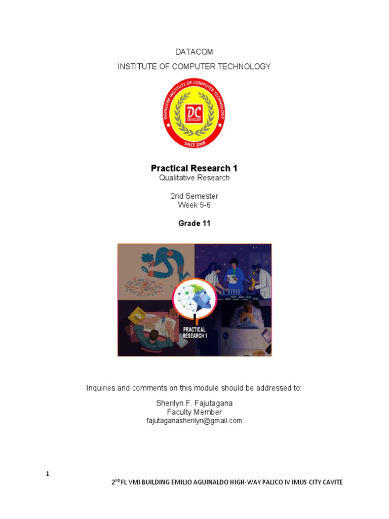 Practical Research 1: Datacom Institute of Computer Technology | PDF | Sampling (Statistics ...