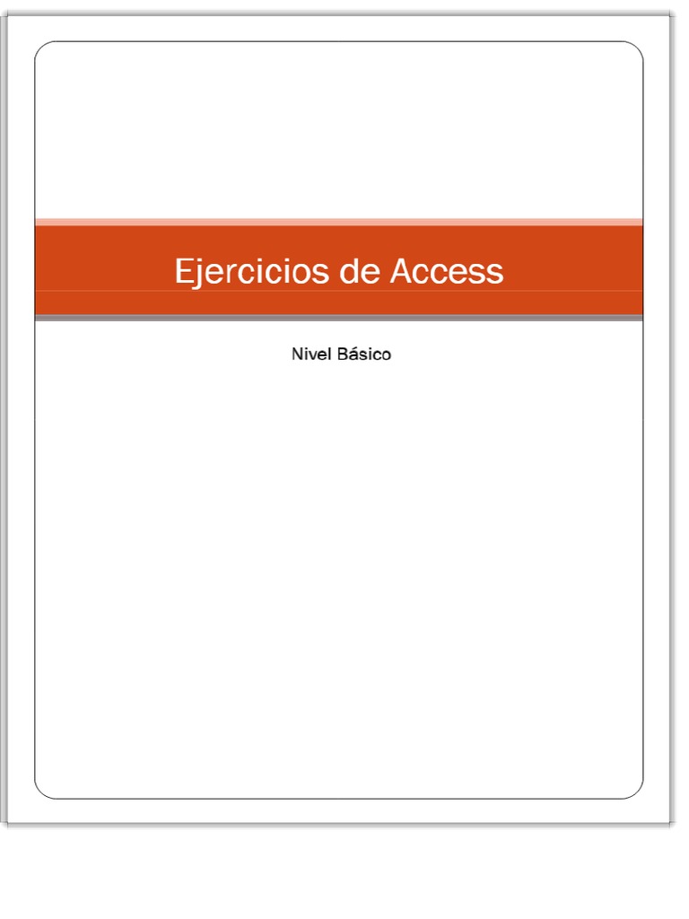 Ejercicios de Access. Nivel Básico - PDF Descargar Libre | PDF
