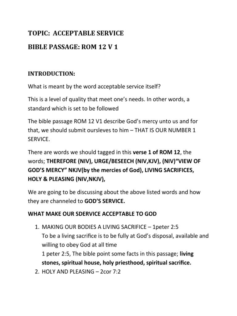 Acceptable Service | PDF