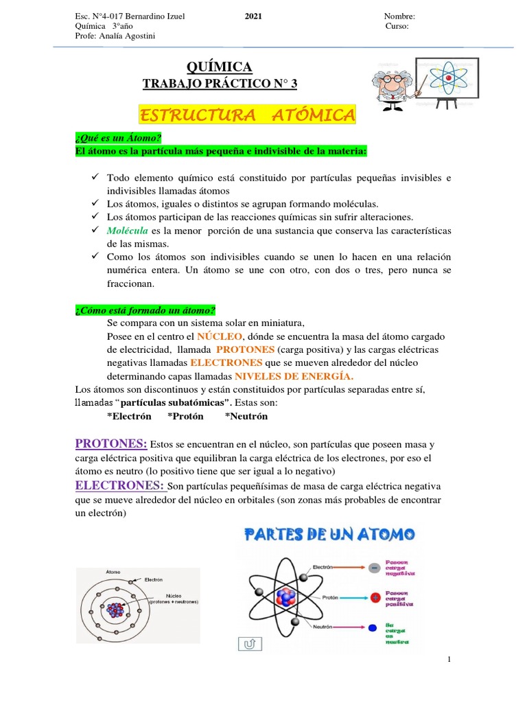 TPN°3 Estructura Atómica. | PDF | Átomos | Ion
