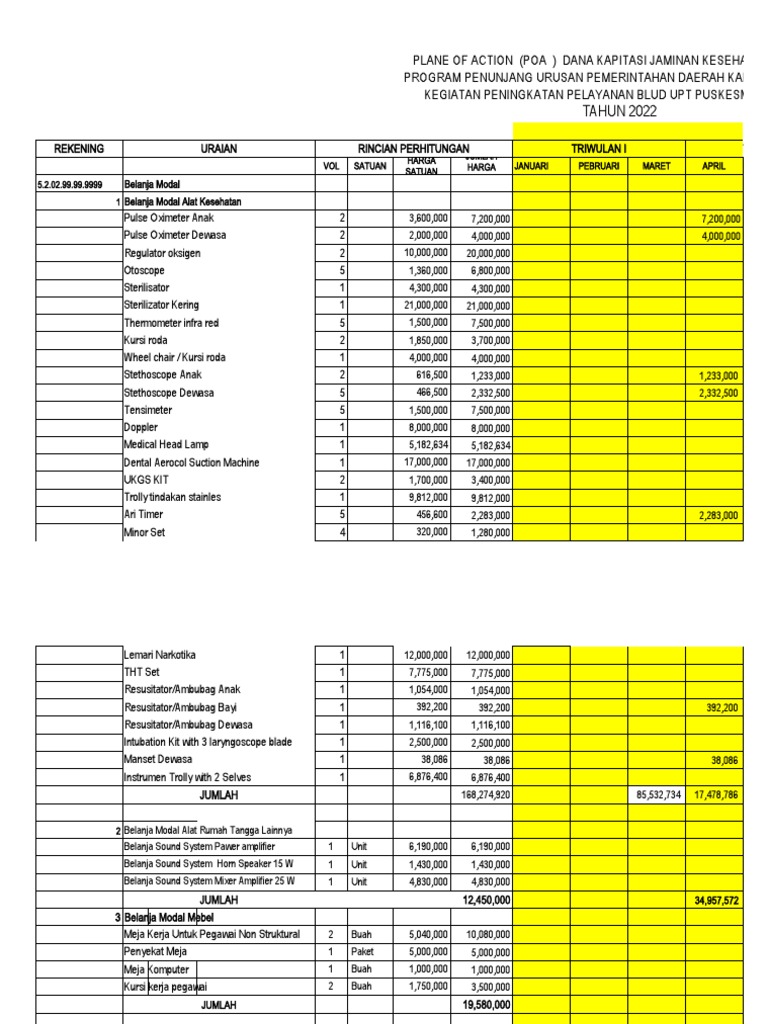 POA JKN Rinci 2022 | PDF | Griya & Taman | Sains & Matematika