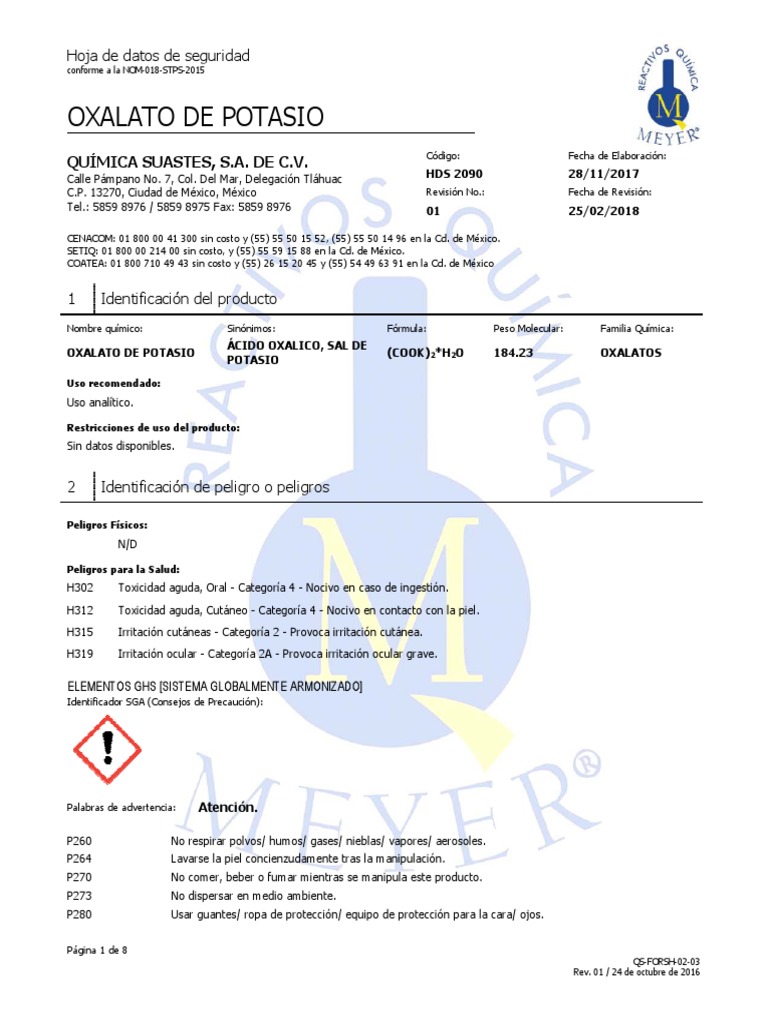 Oxalato de Potasio | PDF | Residuos | Reciclaje