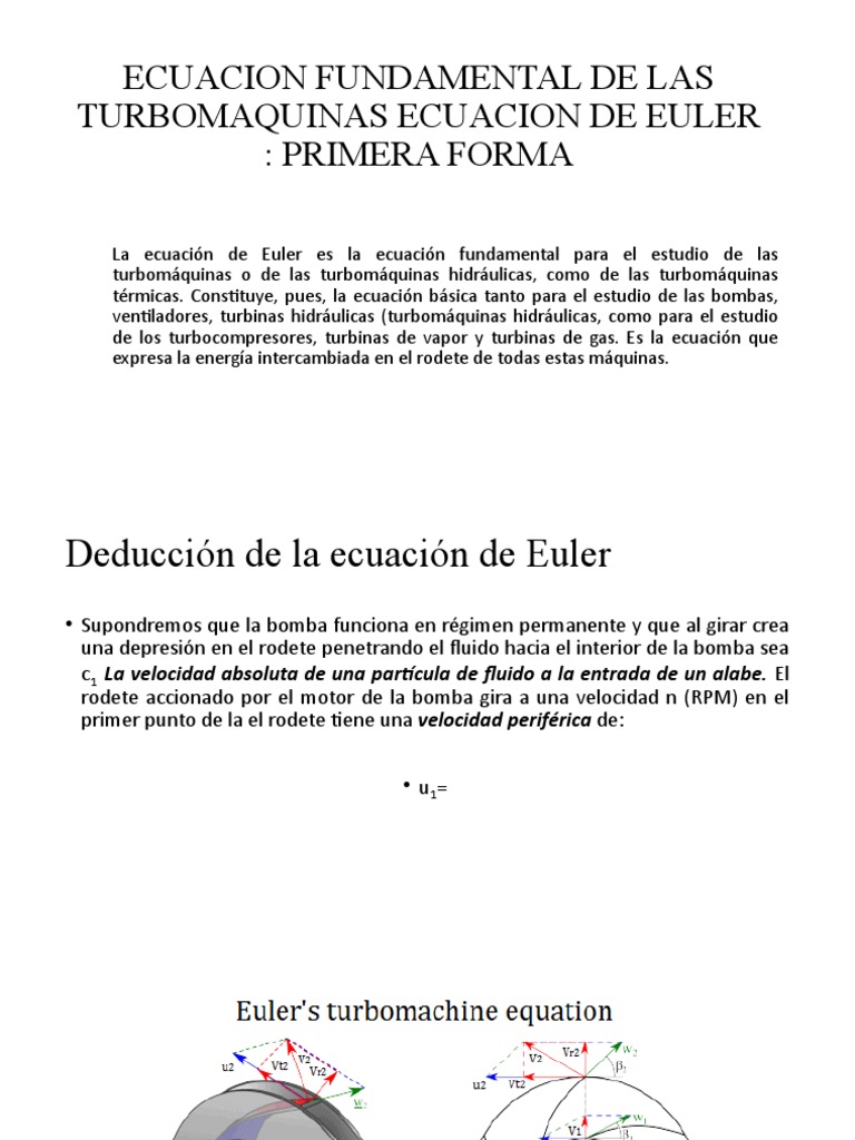 Ecuacion de Euler | PDF | Turbomaquinaria | Ingeniería mecánica