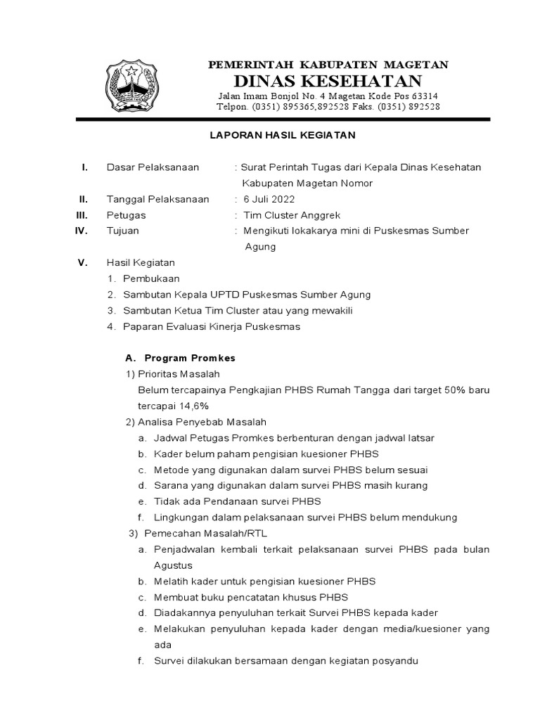 LHK Pendampingan LOKMIN Sumber Agung | PDF
