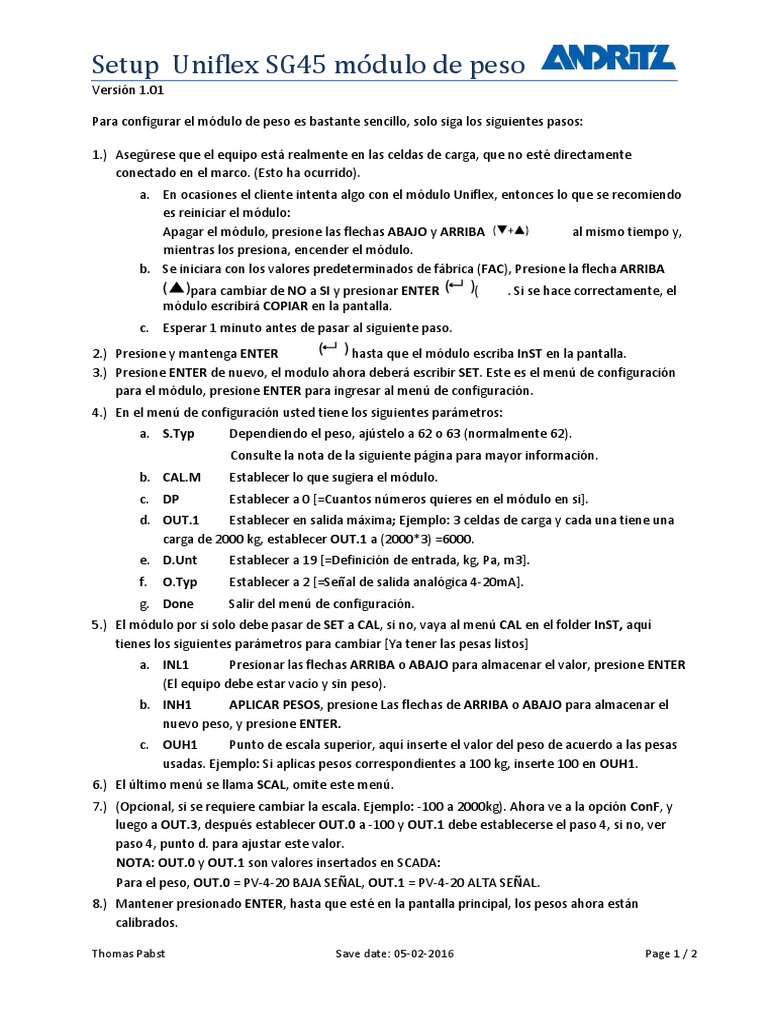 ES-Setup SG45 Weightmodule V1.01.pdf Thomas Piv | PDF | Informática ...