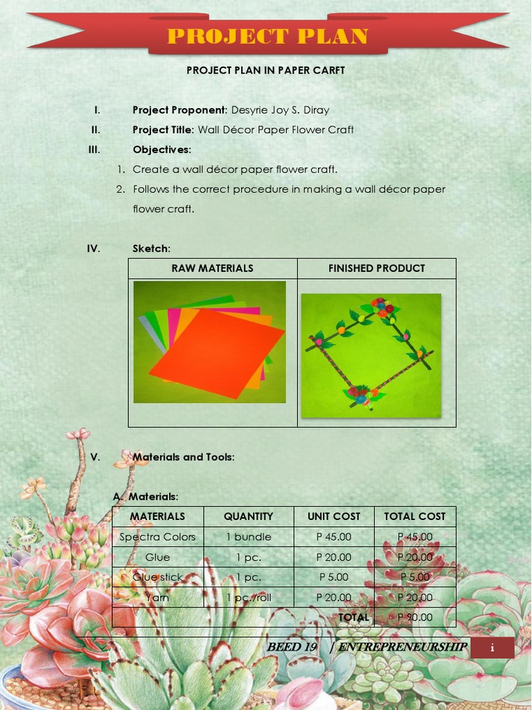 Projectplan Handicraft | PDF | Crochet | Yarn