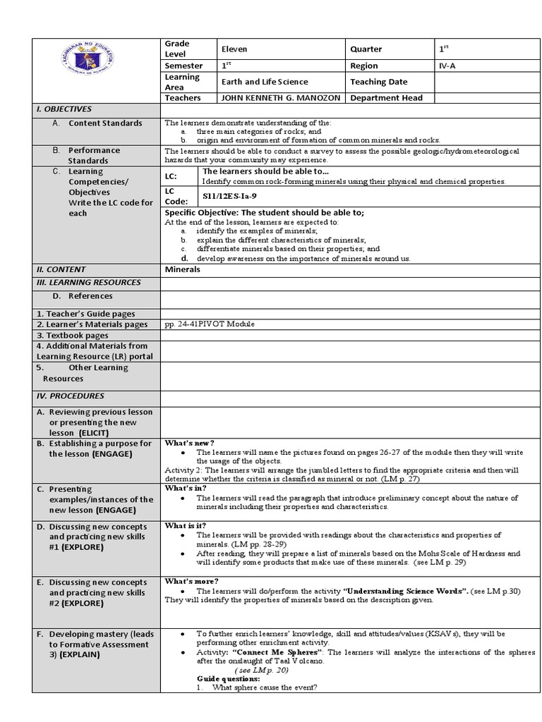 DLP Minerals | PDF | Learning | Teachers