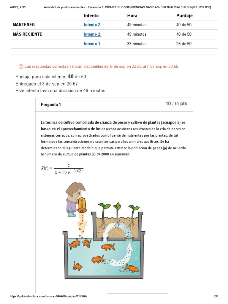 Parcial Ecs2 Cal2 | PDF | Acuaponia