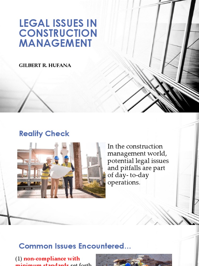 Legal Issues in Construction Management | PDF | Employment | Legal ...