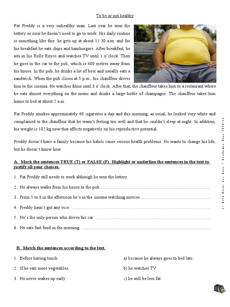 3 - English - Variant 1 - Grade 6 - Unit 5 - Our Health - To Be or Not ...