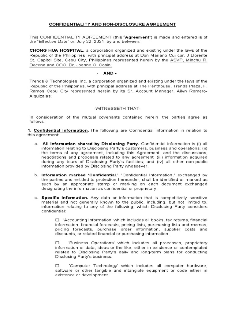 New NDA | Download Free PDF | Discovery (Law) | Confidentiality