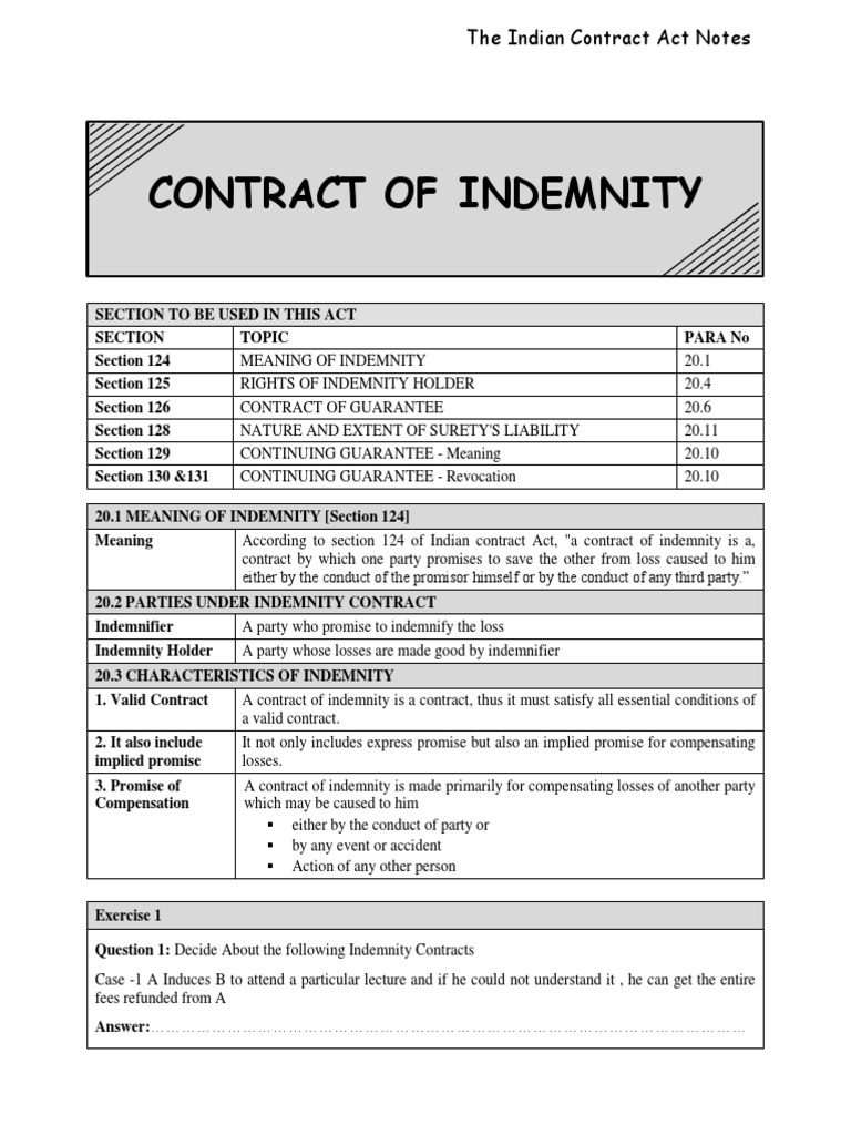 The Indian Contract Act Notes by CA Amit Popli Sir | PDF | Guarantee ...