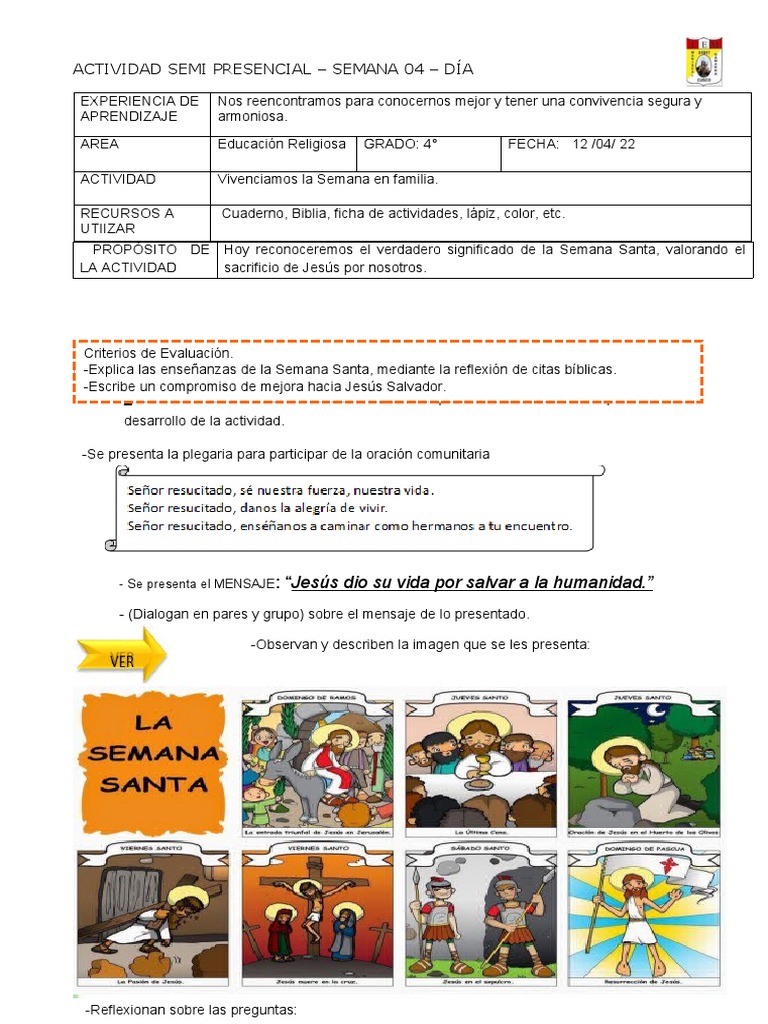 Actividades de Semana Santa para Niños | PDF | Jesús | Pascua de ...