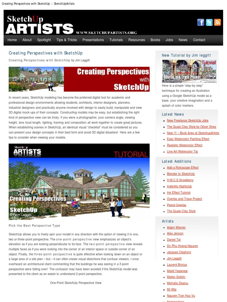 Creating Perspectives With SketchUp - Sketch Up Artists | PDF ...