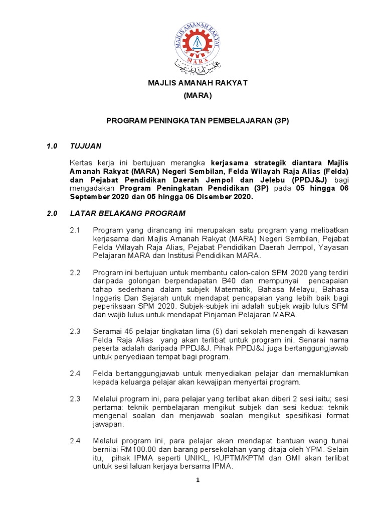 Program Peningkatan Pendidikan (3P) | PDF