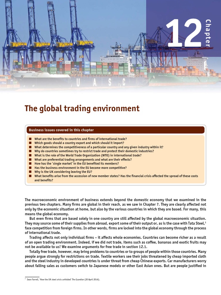 Chapter 12 The Global Trading Environment | PDF | Comparative Advantage ...