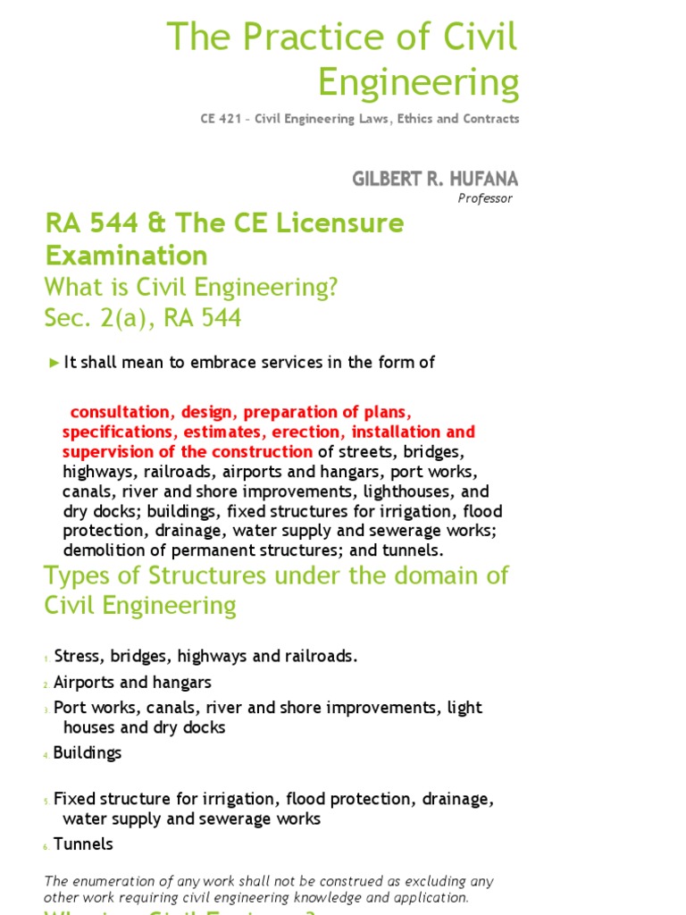 Lecture 03 - The Practice of Civil Engineering | PDF | Engineer | Per Diem