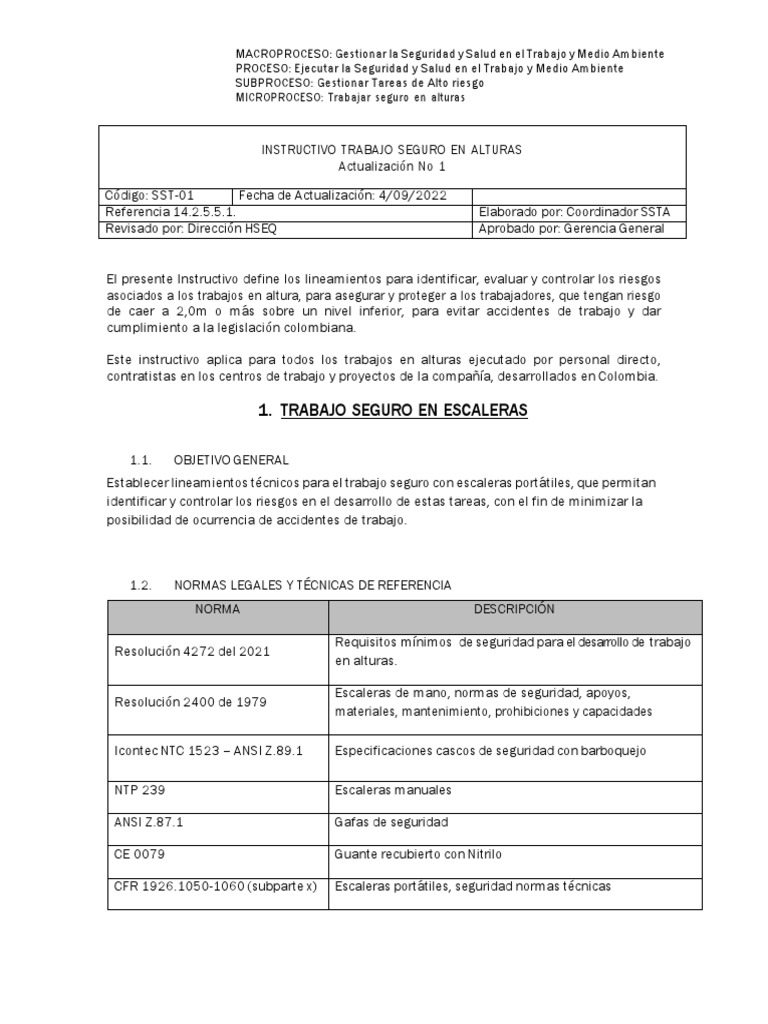 Procedimiento TSA en Escaleras. | PDF | Escalera | Aluminio