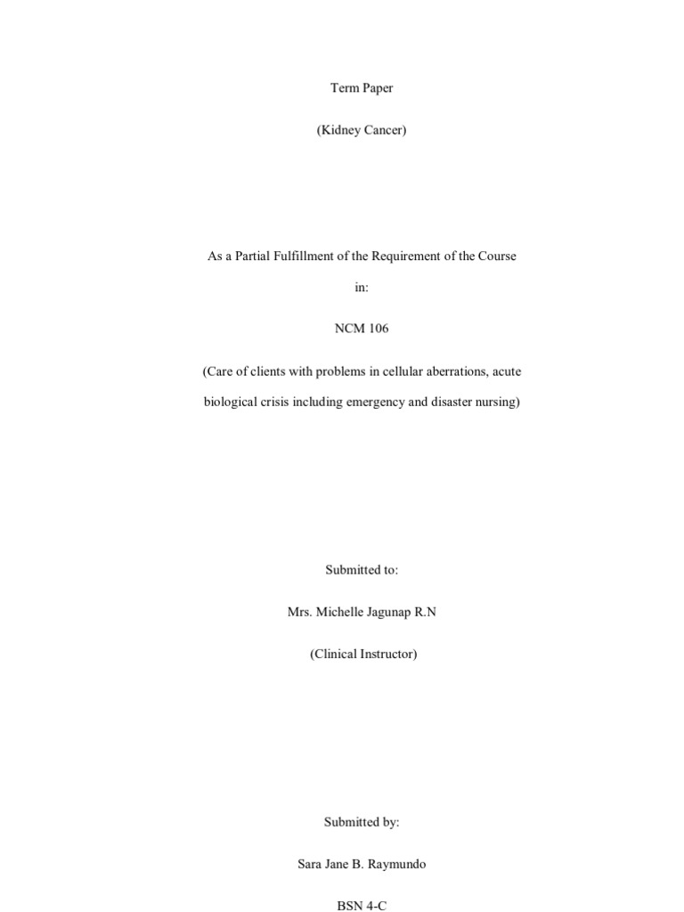 Kidney Cancer | PDF | Cancer | Chemotherapy