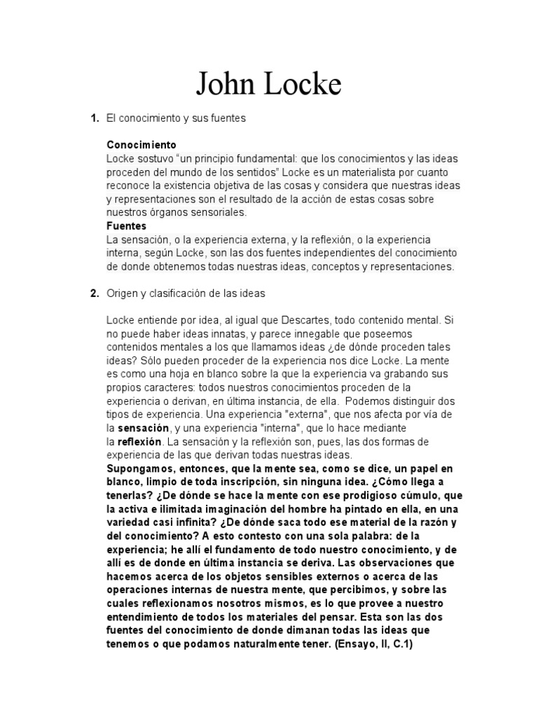 John Locke | Descargar gratis PDF | John Locke | Experiencia
