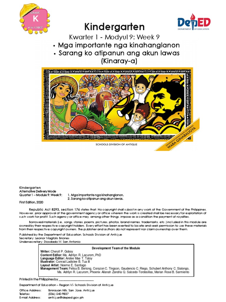 Kindergarten Module 9 Week 9 | PDF | Civil Law (Common Law) | Human ...