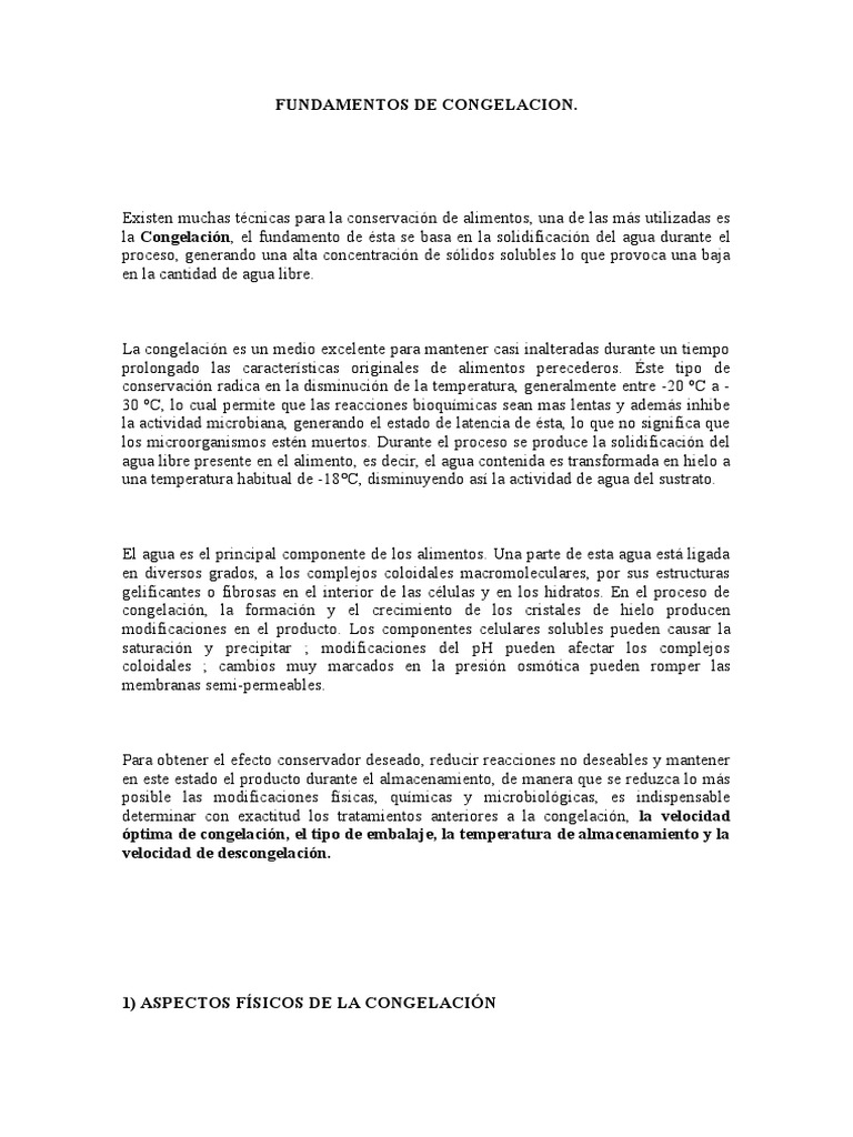 Técnicas de Congelación de Alimentos | PDF | Congelación | Cosecha