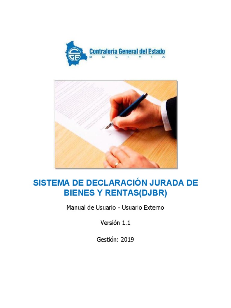 Sistema de Declaración Jurada de Bienes y Rentas (DJBR) 2019 | PDF ...