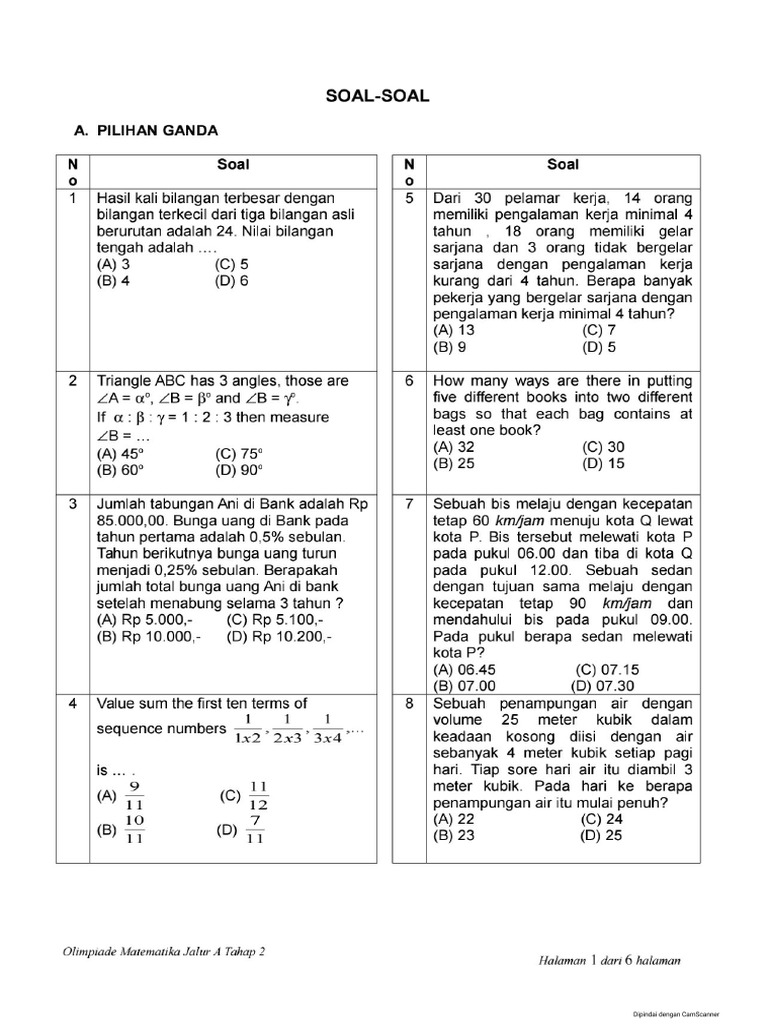 Soal MTK 3 | PDF