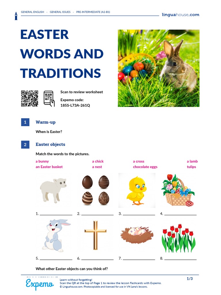 Easter Words and Traditions British English Teacher Ver2 | PDF | Easter