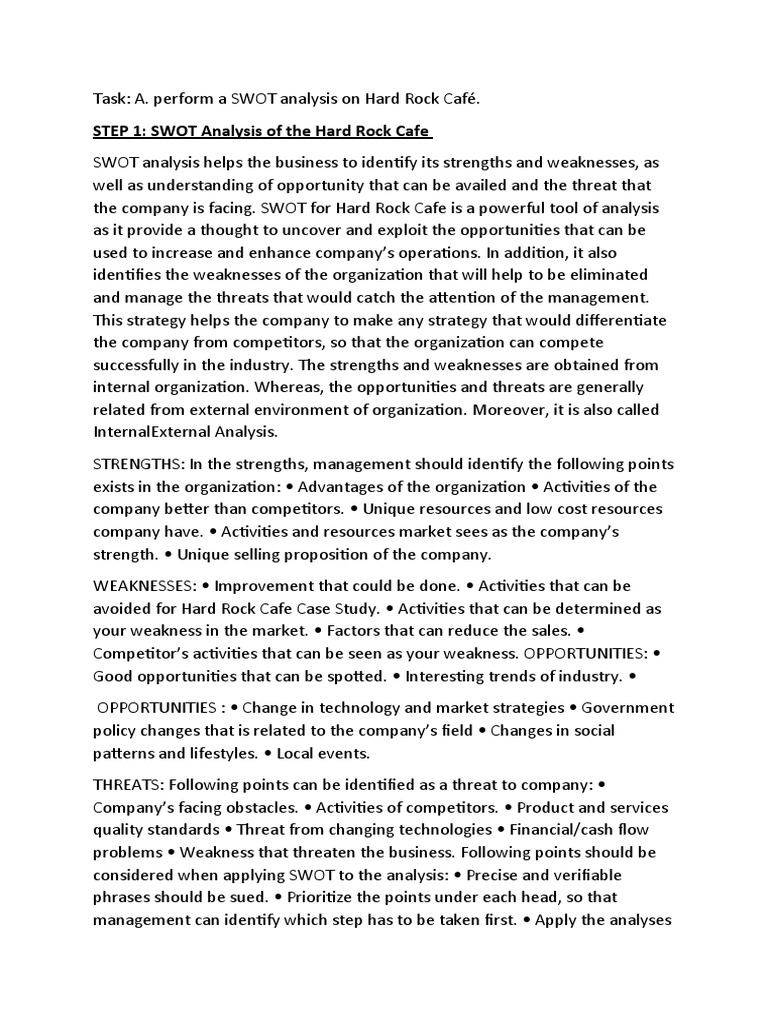 A SWOT and PEST Analysis of HRC | PDF | Swot Analysis | Economies